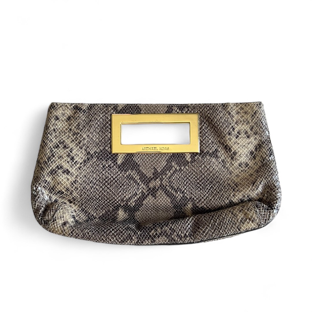CALVIN KLEIN Embossed Snake Skin Clutch, Women's Fashion, Bags ...