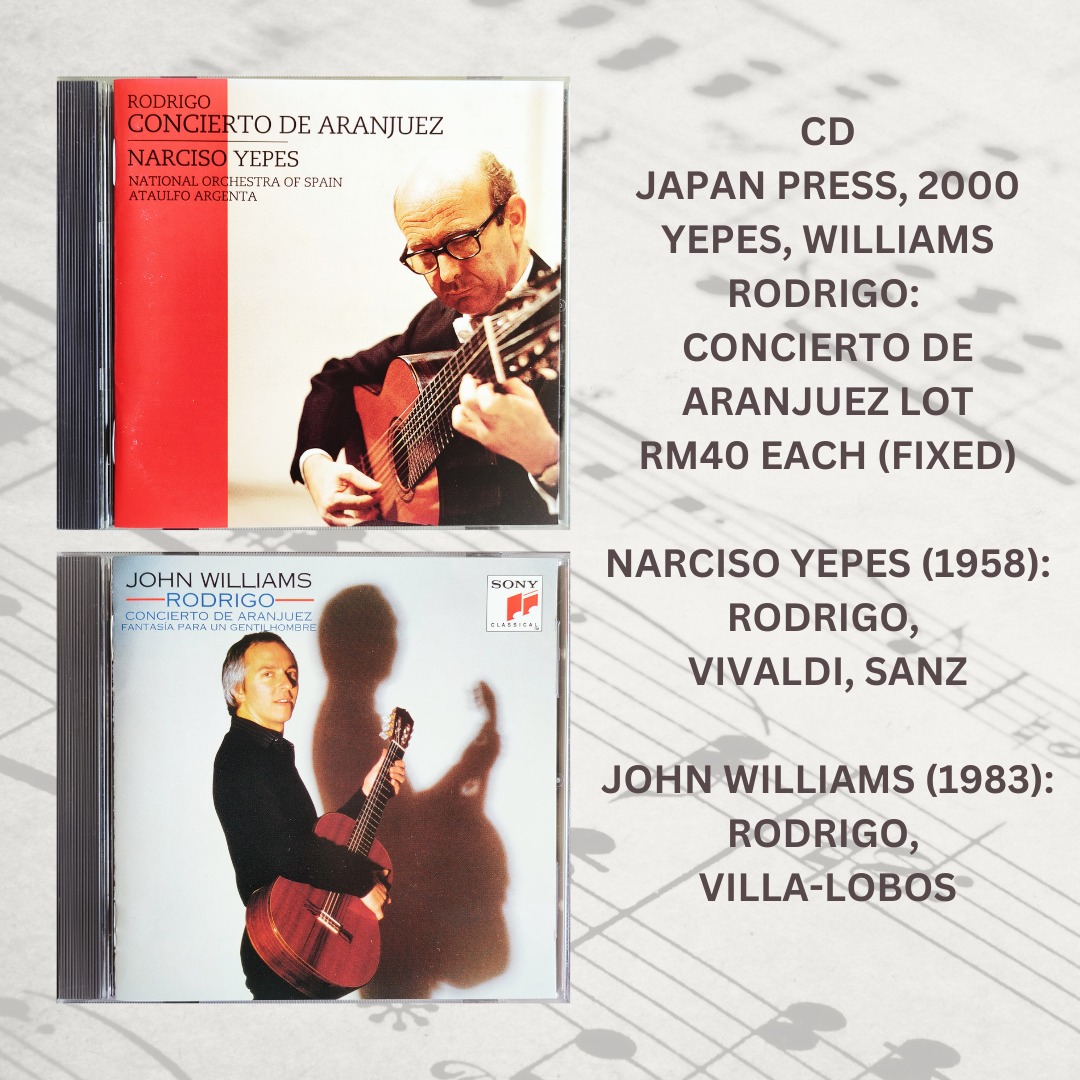 CD / JAPAN PRESS, 2000 / YEPES, WILLIAMS / RODRIGO: CONCIERTO DE ...