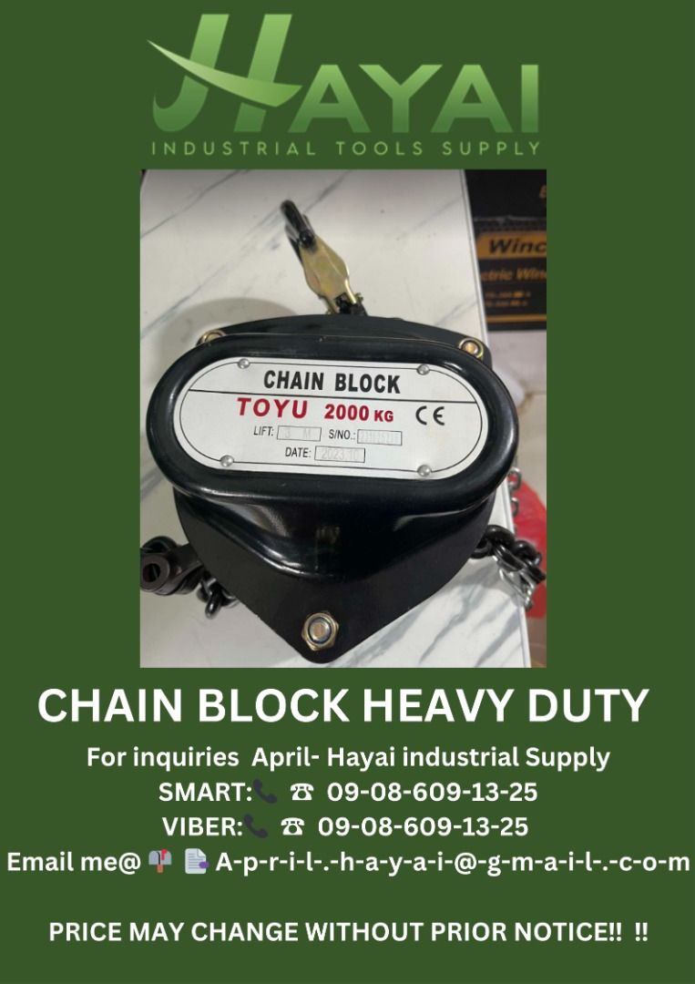 Chain block heavy duty, Commercial & Industrial, Construction Tools ...