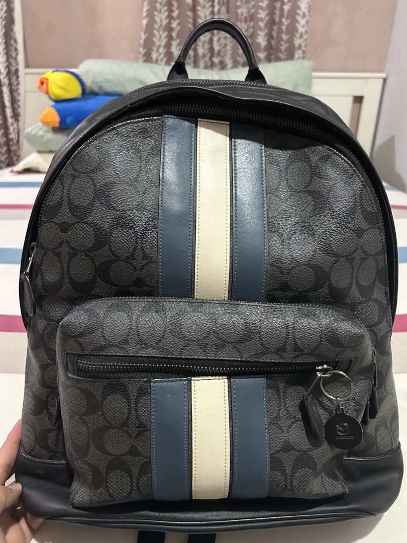 Coach-west Backpack in Signature canvas with Varsity Stripe (unisex ...