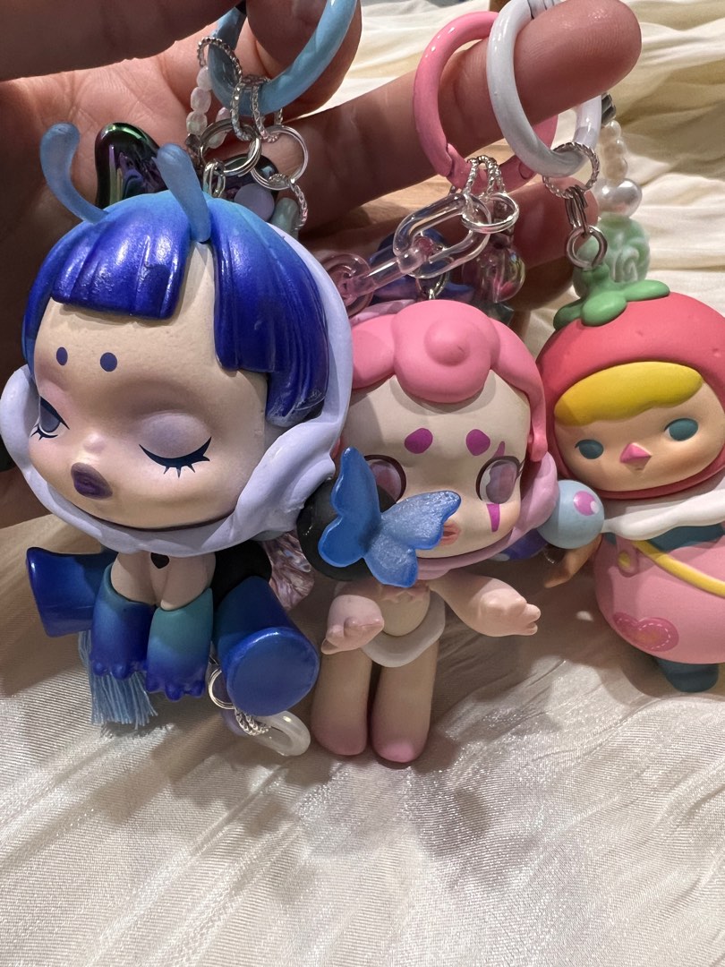 Customised Popmart Skull Panda and Pucky keychains, Women's Fashion ...