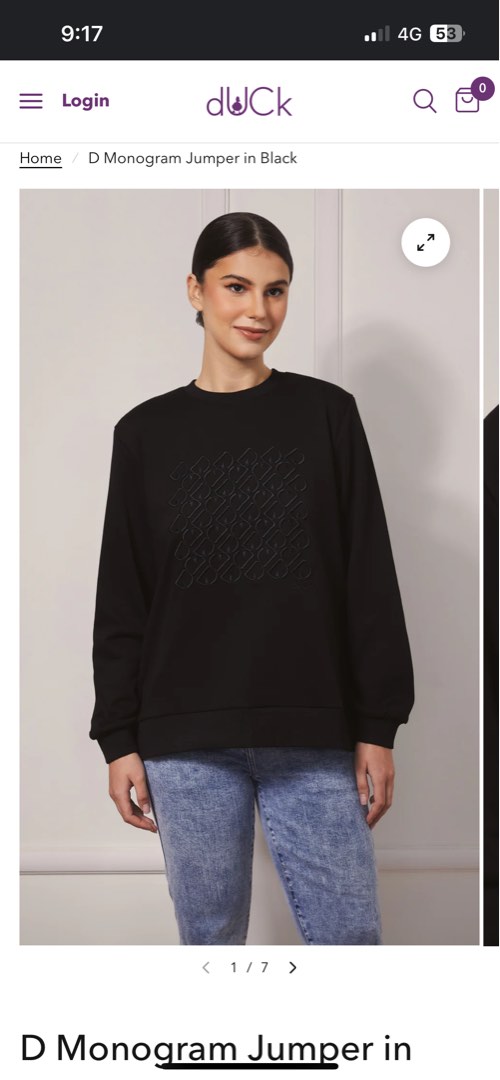 D Monogram Duck Jumper in Black, Women's Fashion, Tops, Other Tops on ...