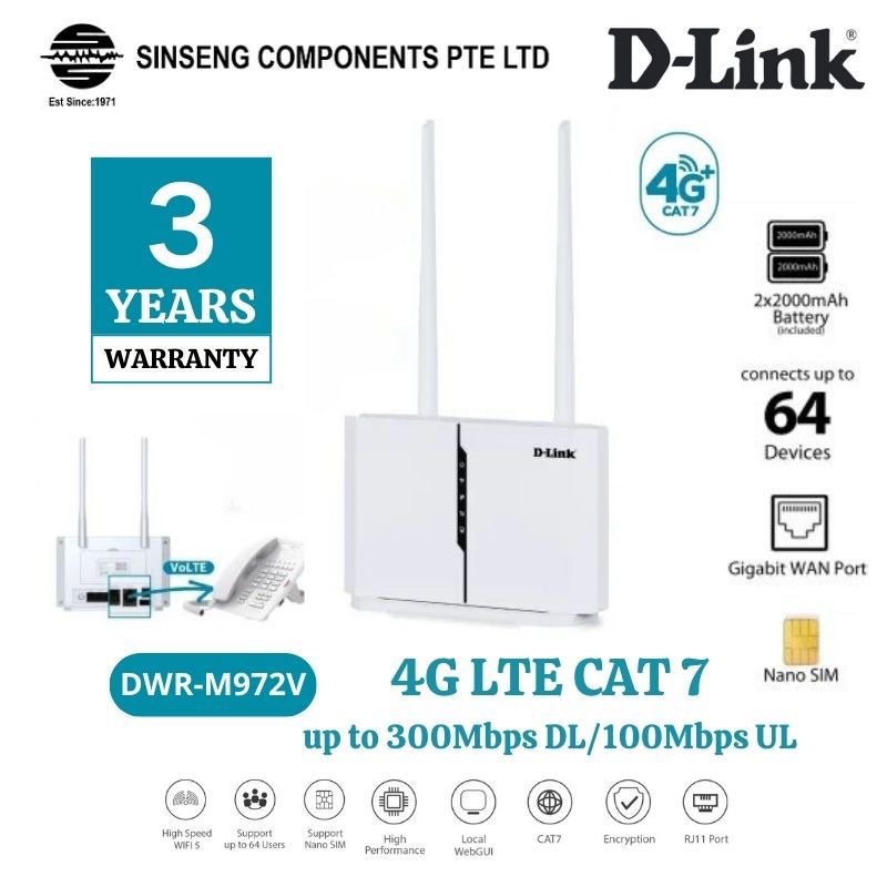 D-Link 4G/5G Sim Card Router with RJ11 Telephone Port VOLTE Call | CAT ...