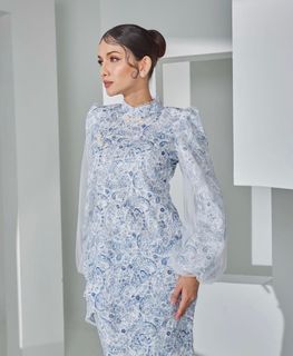 Wanzar Bride Series (Tessa Kurung) - White Baju Kurung, Women's Fashion ...
