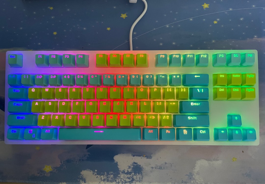 Fresh Lime RGB Custom Gaming Mechanical Keyboard | 87 keys | Red Switch ...