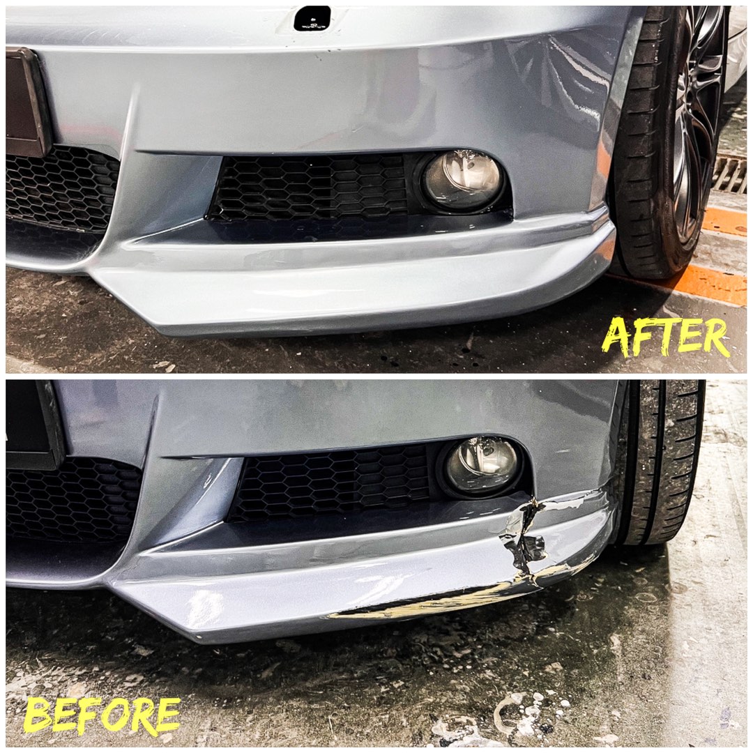 Front Bumper Cracks & Broken Repair & Respray Spray Painting / Private ...