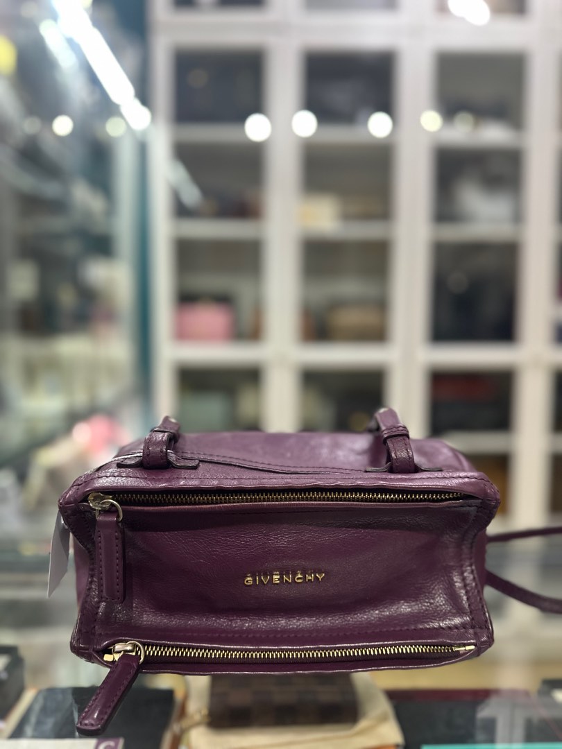 Givenchy Mini Pandora Bag in Purple Leather, Luxury, Bags & Wallets on ...