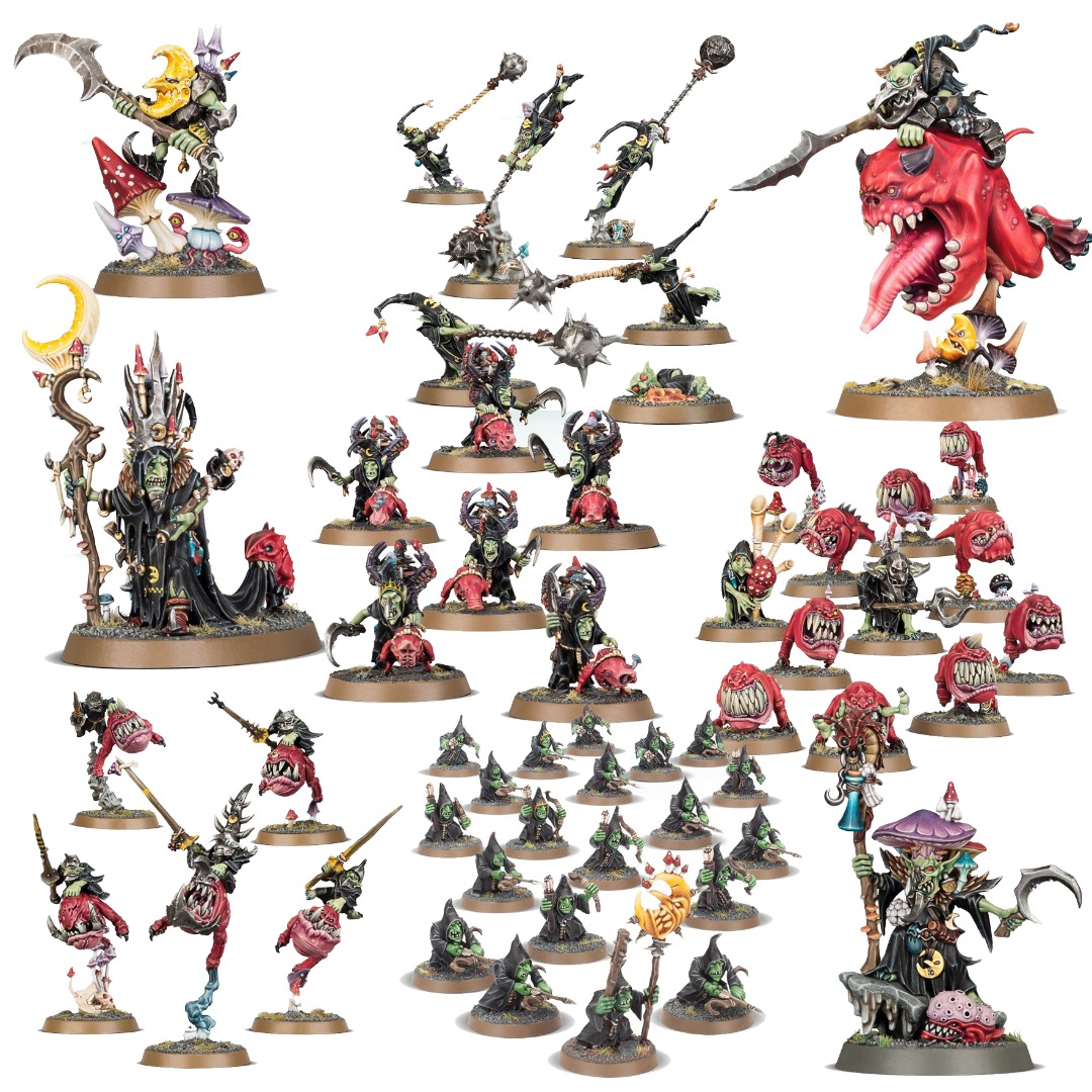 Gloomspite Gitz Lot, Age of Sigmar, Loonboss, Squig Herd, Skragrott the ...