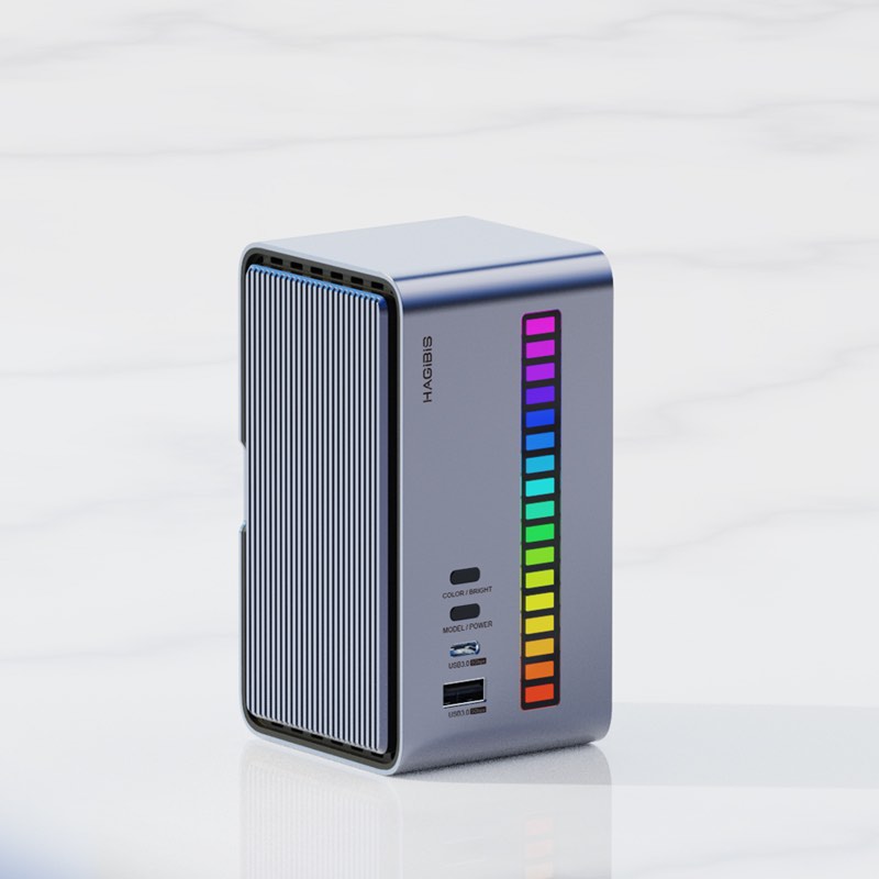 Hagibis USB C Docking Station Monitor, LED Strip Light USB-C Hub Type-C ...