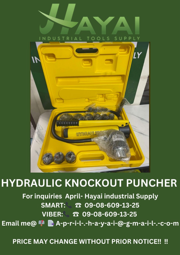 Hydraulic knockout puncher, Commercial & Industrial, Construction Tools & Equipment on Carousell