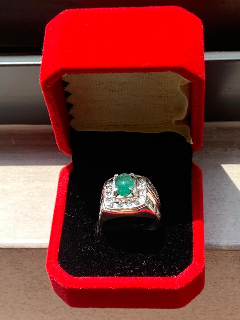 Natural Emarald Ring / Cincin Zamrud, Men's Fashion, Watches ...