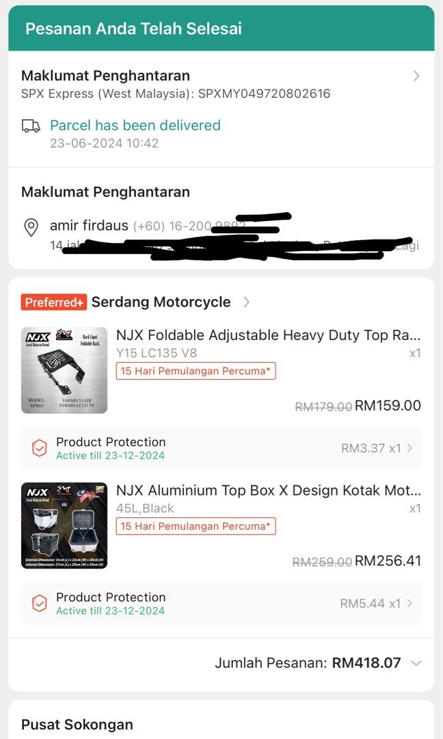 NJX Aluminium top Box 45L, Motorbikes on Carousell