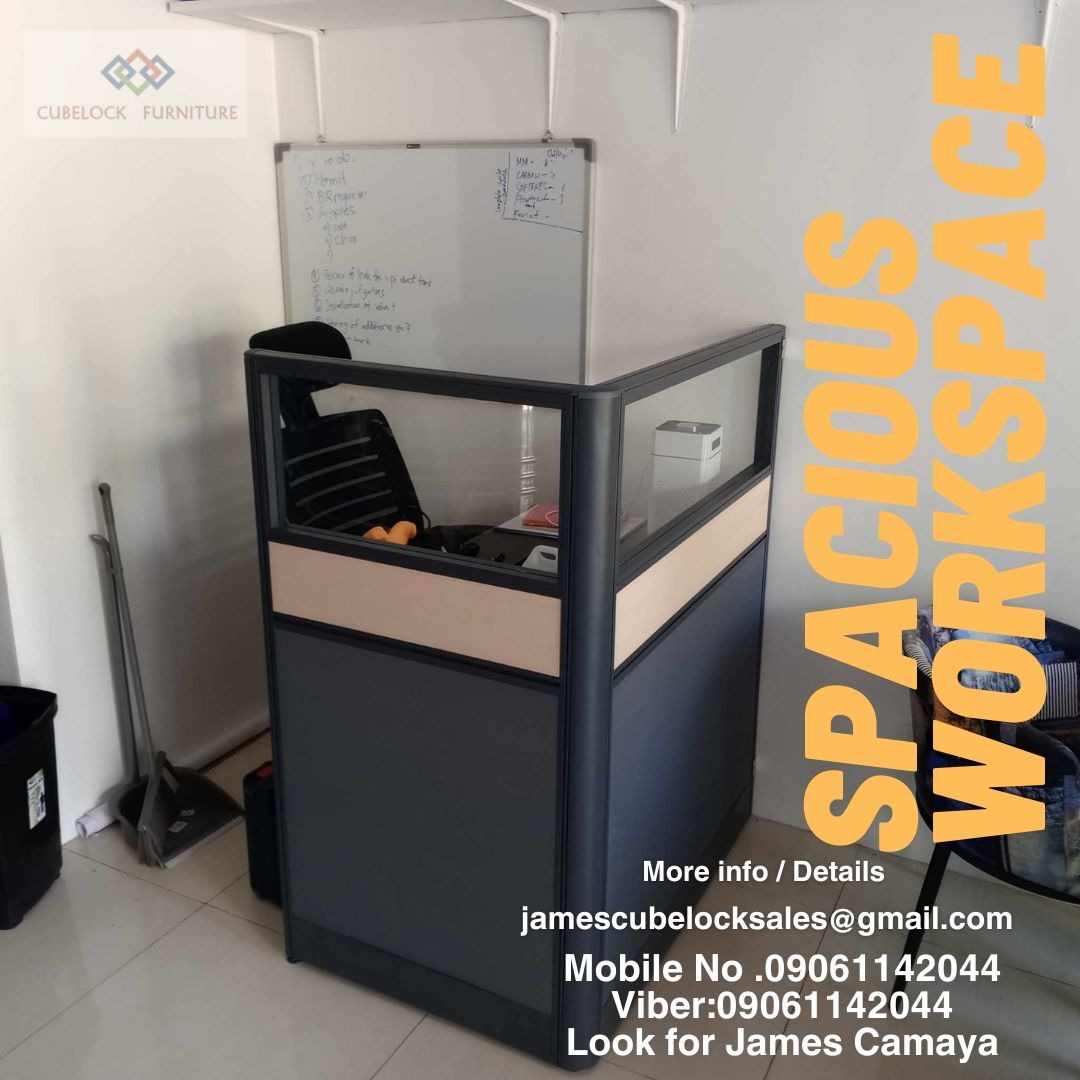 Office Single Cubicle Laminated With Glass Design, Furniture & Home ...