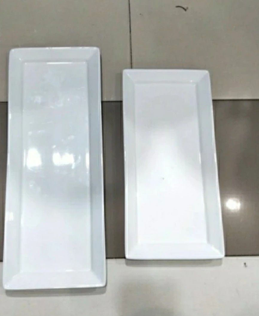 Piring saji keramik persegi panjang blanch besar ukuran 45 cm x 18 cm ...