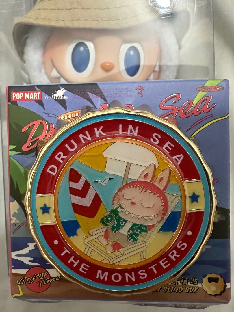 POP MART Labubu Monsters Fridge Ref Magnet Drunk in Sea, Hobbies & Toys ...