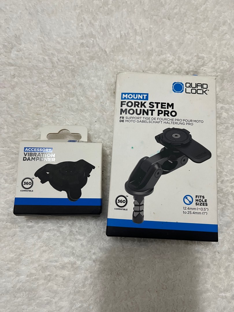 QUADLOCK Fork Stem Mount Pro & Vibration Dampener TAKE ALL, Motorbikes ...