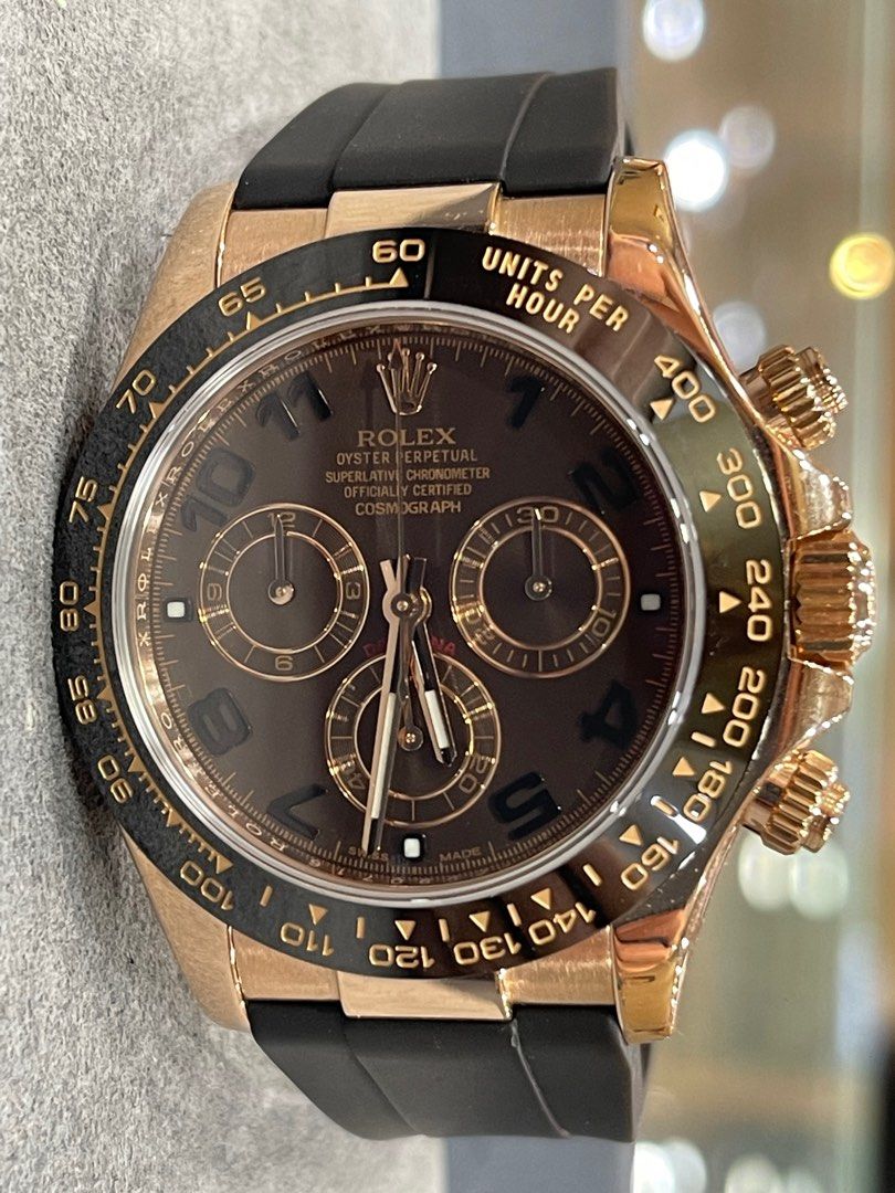 Rolex Daytona Choco Arabic Rose Gold OysterFlex, Luxury, Watches on ...
