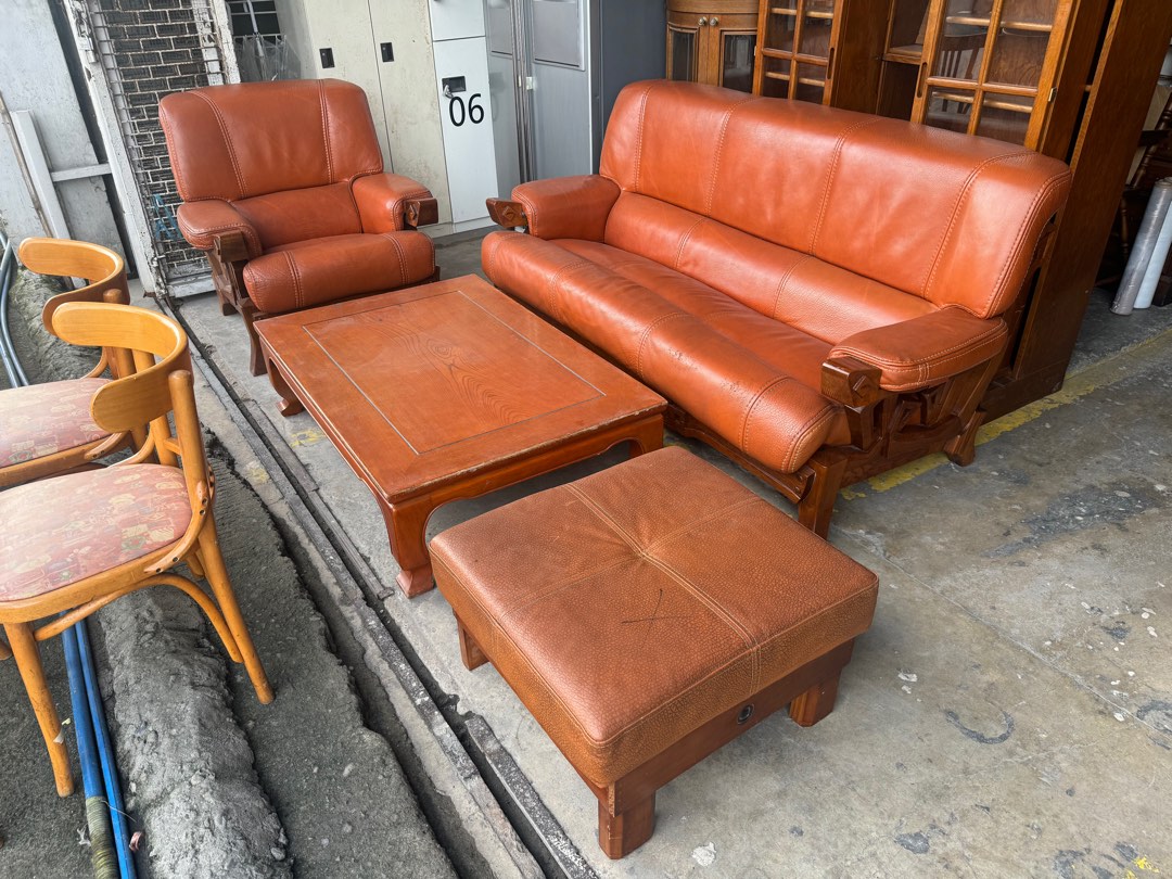 Sala set solid wood genuine leather from Korea, Furniture & Home Living ...