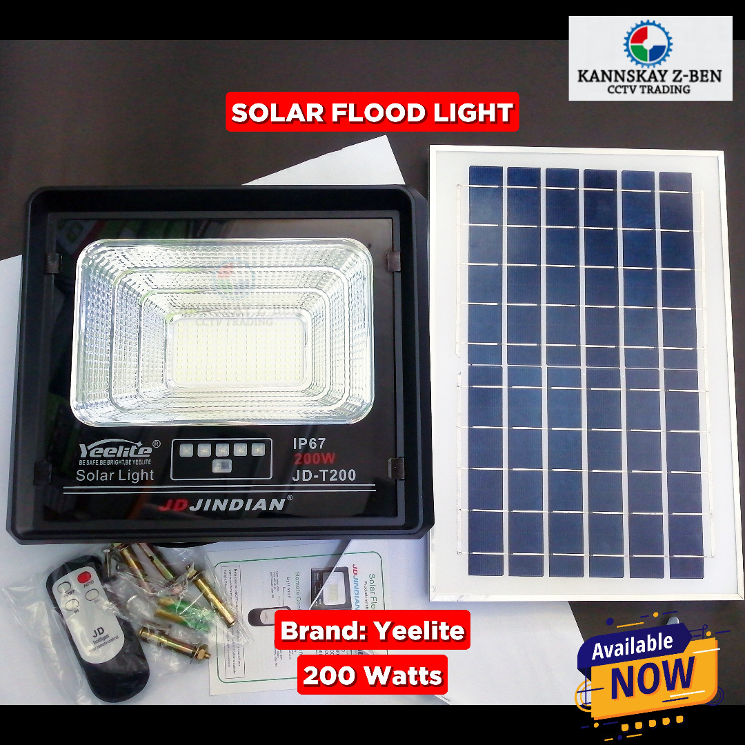 Solar Flood Light 200w Yeelite Brand JD-T200 Outdoor/Indoor, Furniture ...