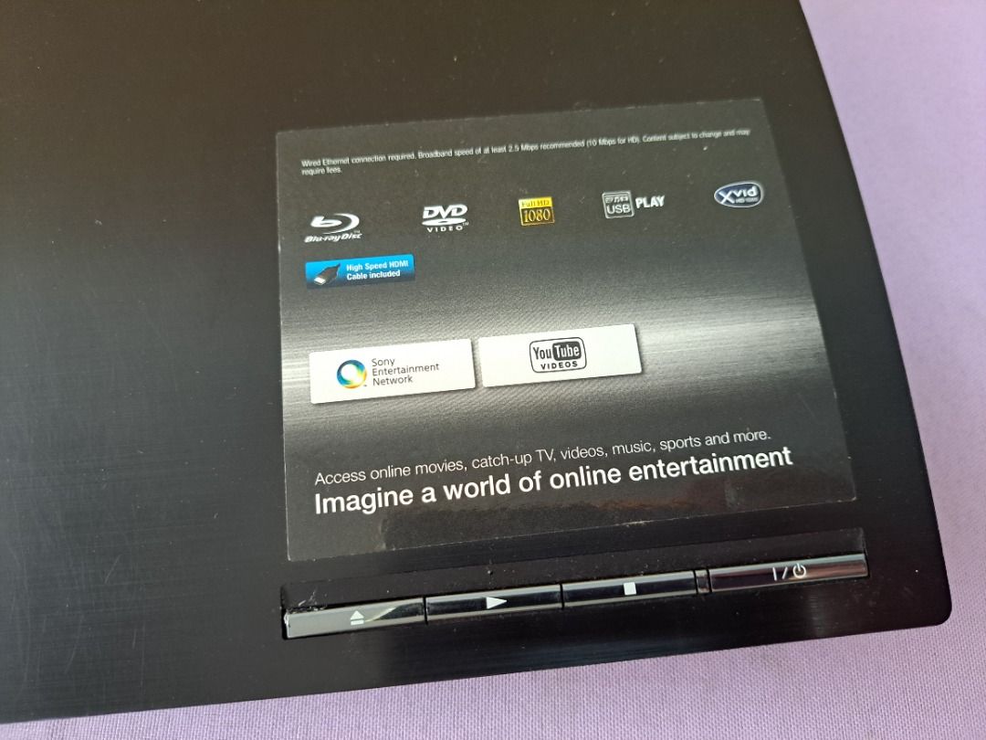 sony blu-ray disc dvd player bdp-s190 無搖控器, 家庭電器, 電視 & 其他娛樂, 藍光及播放器 - Carousell