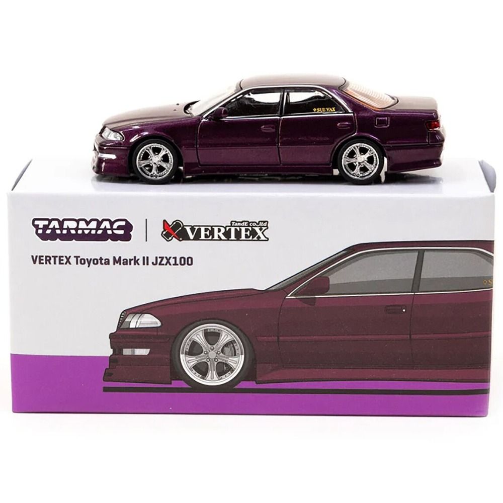 Tarmac Works 1/64 Scale VERTEX Toyota Mark II JZX100 Purple Global64 ...