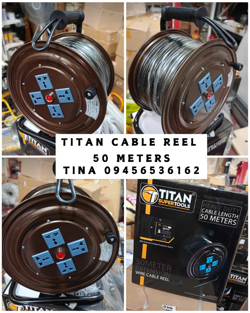 Titan Cable Reel 50m, Commercial & Industrial, Construction & Building ...