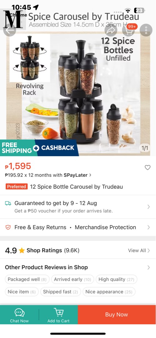Trudeau 12 spice bottle carousel, Furniture & Home Living, Kitchenware ...