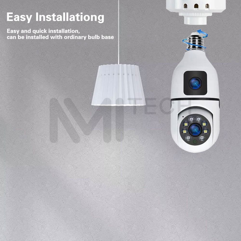 V380 PRO Q19 Plus Dual lens HD 1080P PTZ alarm CCTV Camera Light bulb ...