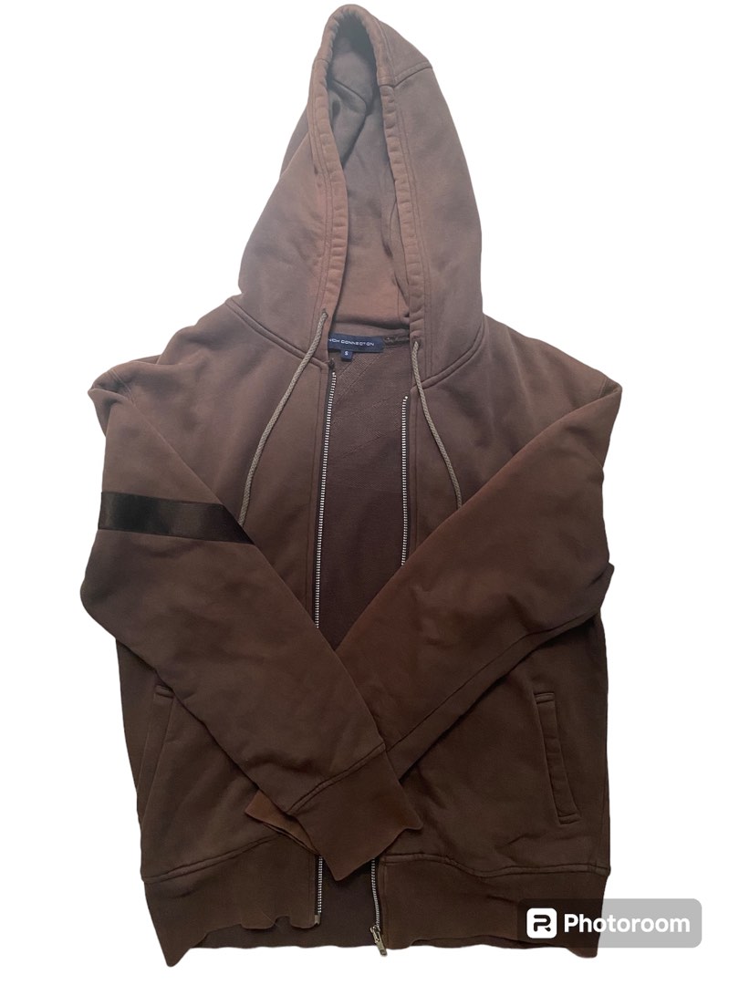 Vintage french connection hoodie jacket brown, Men's Fashion, Coats ...