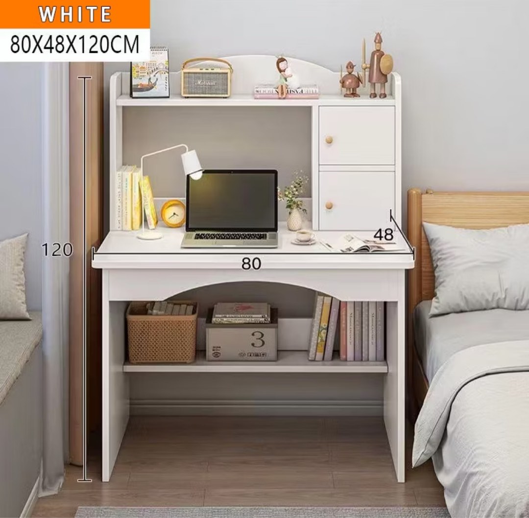 white study / vanity desk with drawer & shelf, Furniture & Home Living ...
