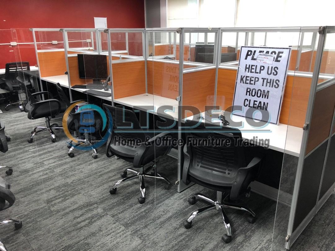 workstation call center table with glass office furniture & furnitures ...
