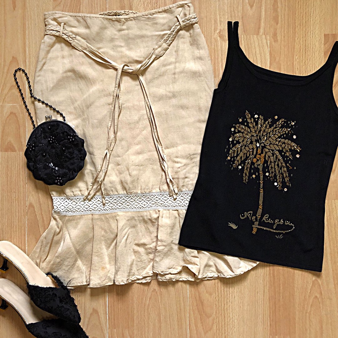 BUNDLE: Y2K Beaded Embellished Bead Cami Top [SOLD] & Linen Blend Braid ...
