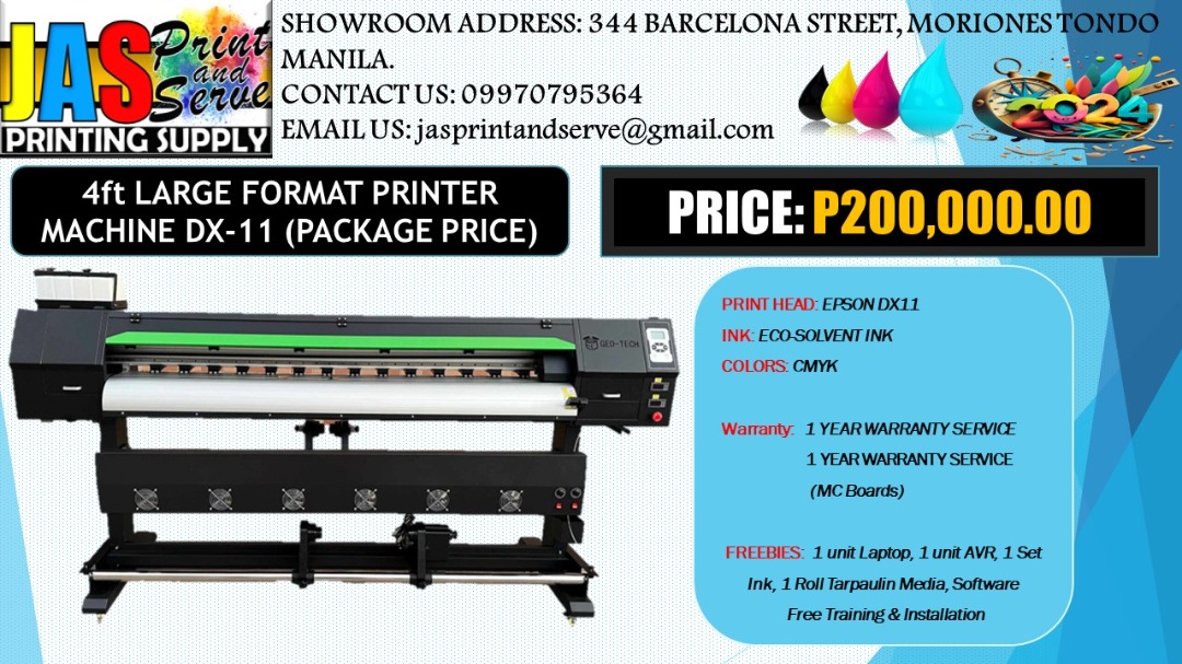 4FT LARGE FORMAT PRINTER MACHINE (DX-11), Computers & Tech, Printers ...