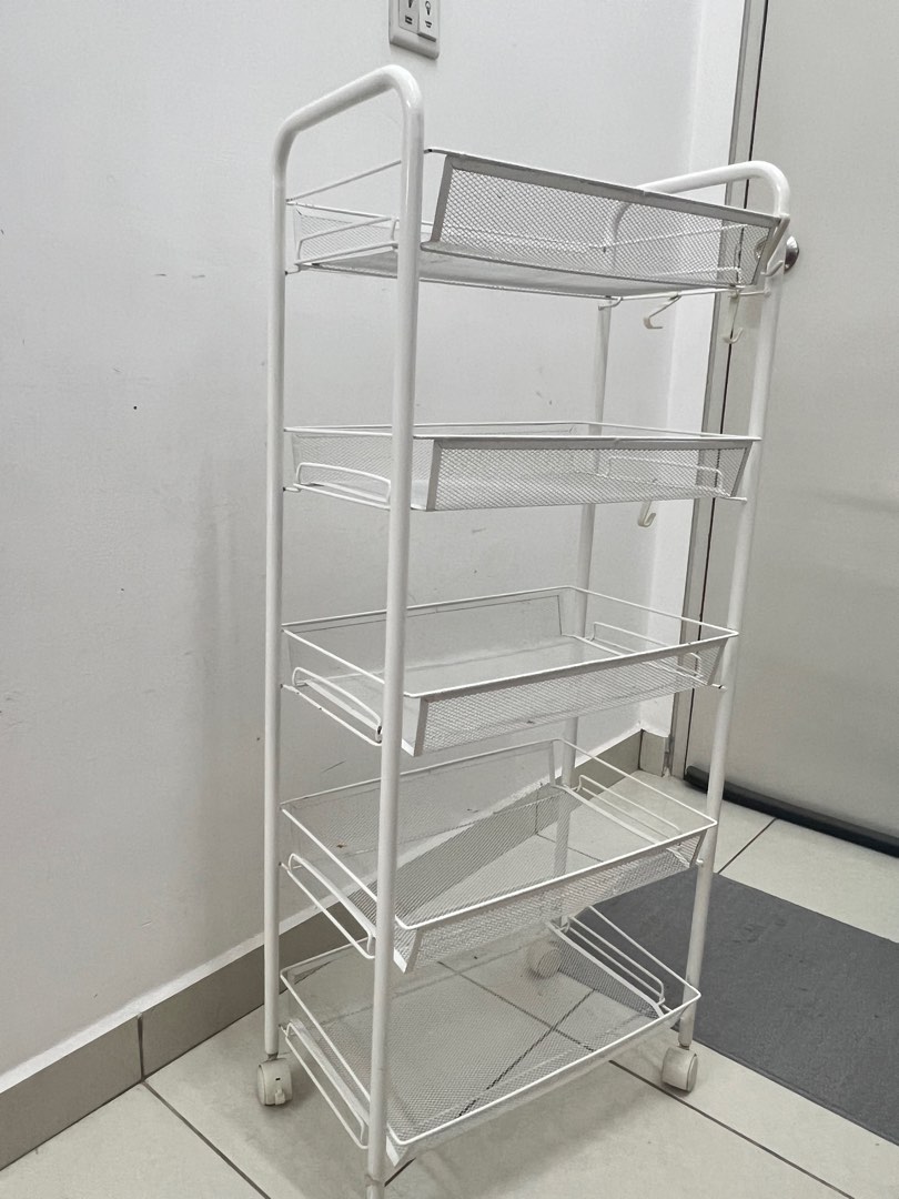5-tier Trolley Rack with Wheel, Furniture & Home Living, Kitchenware ...