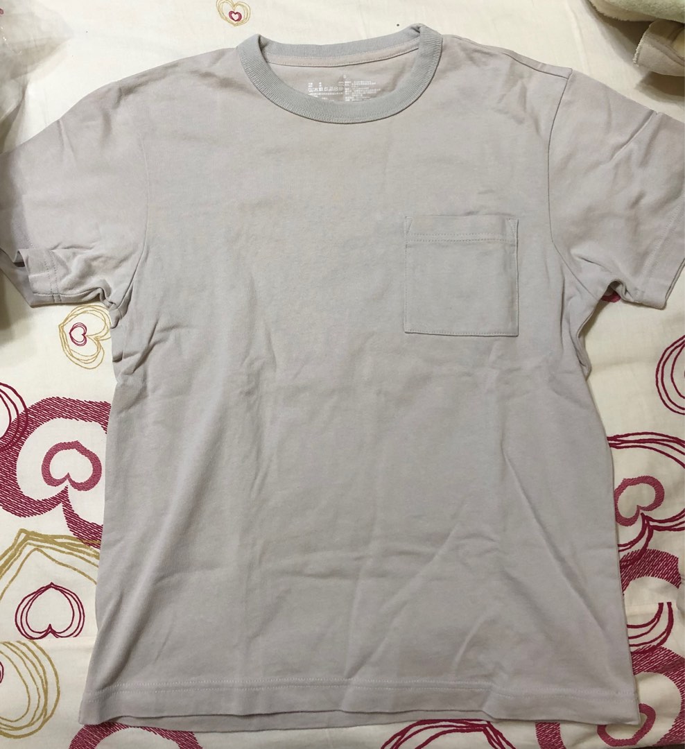 女裝 MUJI 無印良品 口袋T 短T 短袖 童裝, 她的時尚, 上衣, 其他上衣在旋轉拍賣