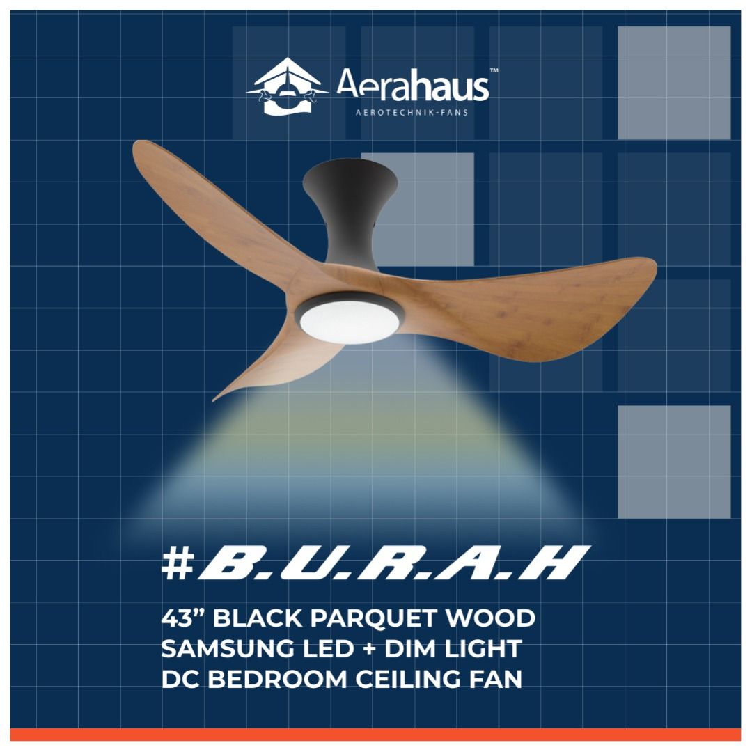 [INSTALLATION PROMO] Burah/Curah 43"/52" Ceiling Fan, Furniture & Home ...