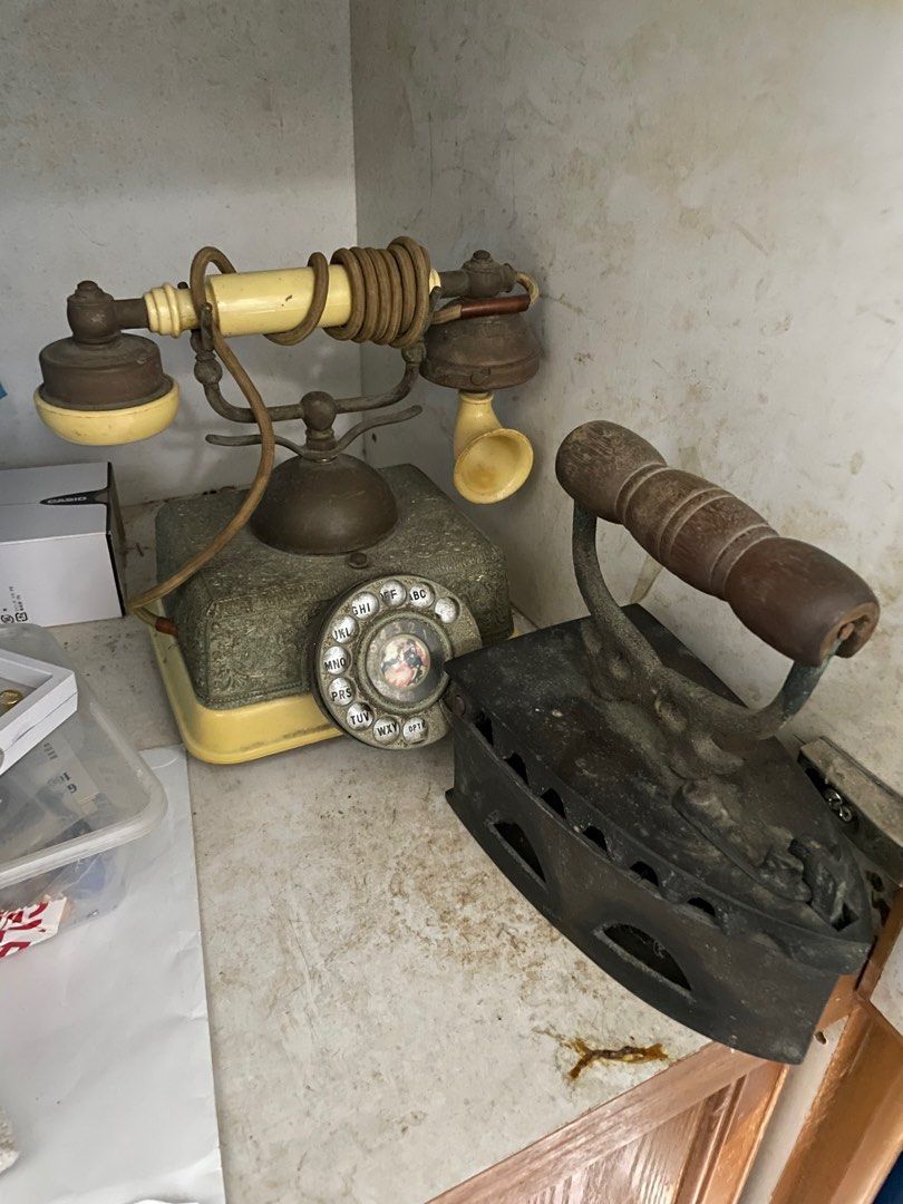 Antique Telephone and Iron, Hobbies & Toys, Collectibles & Memorabilia ...