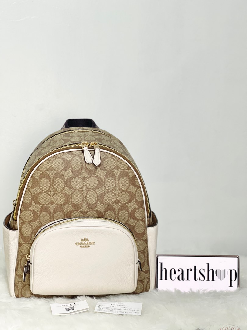 Coach Court backpack in signature canvas - brown/white, Women's Fashion ...