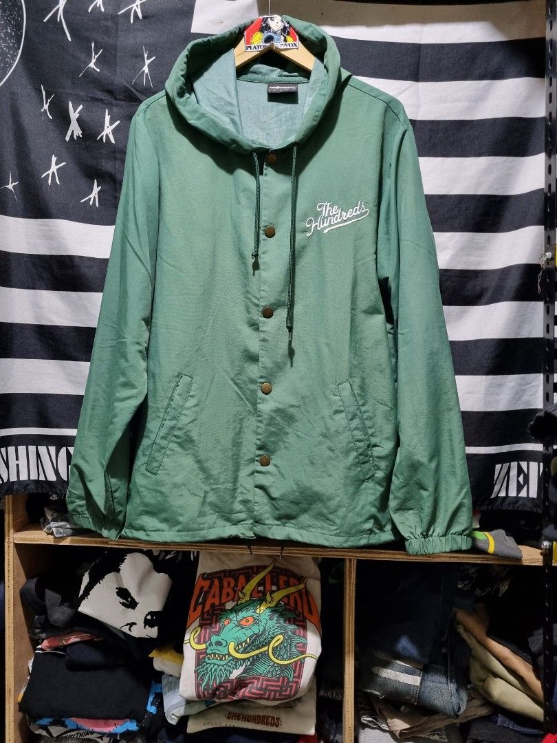 Coach jacket the hundreds, Fesyen Pria, Pakaian , Baju Luaran di Carousell