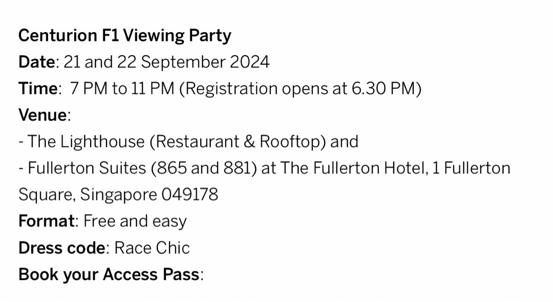 F1 Centurion Viewing Party, Tickets & Vouchers, Event Tickets on Carousell