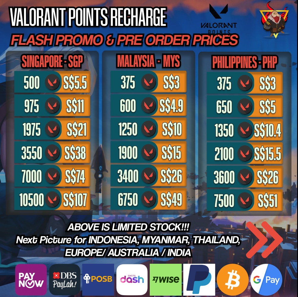 ⚡FLASH SALE Valorant Points Top UP | VP Top UP via Riot ID | Malaysia ...