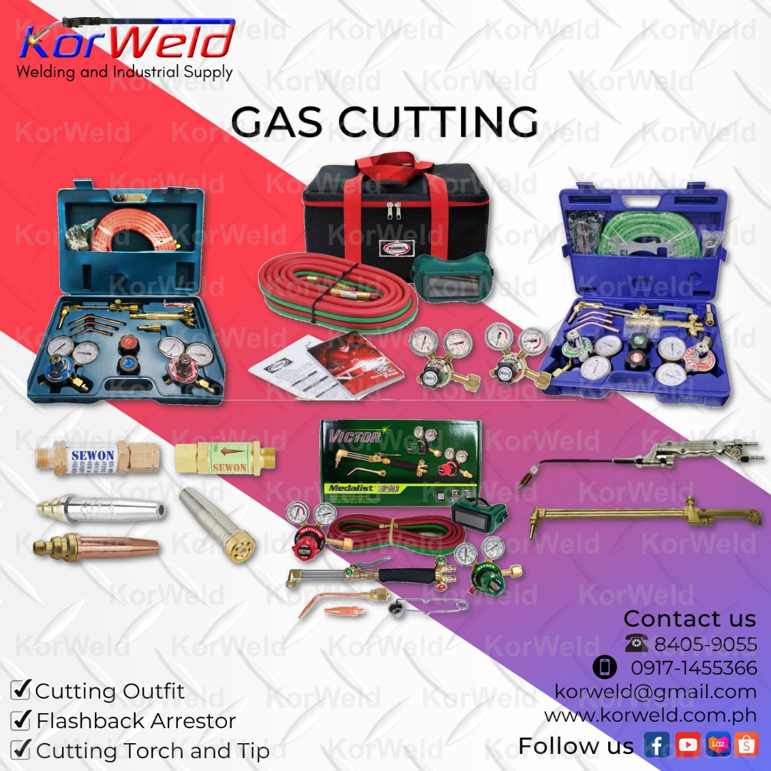 Gas Cutting Outfit, Flashback Arrestor, Cutting Torch, Cutting Tip ...