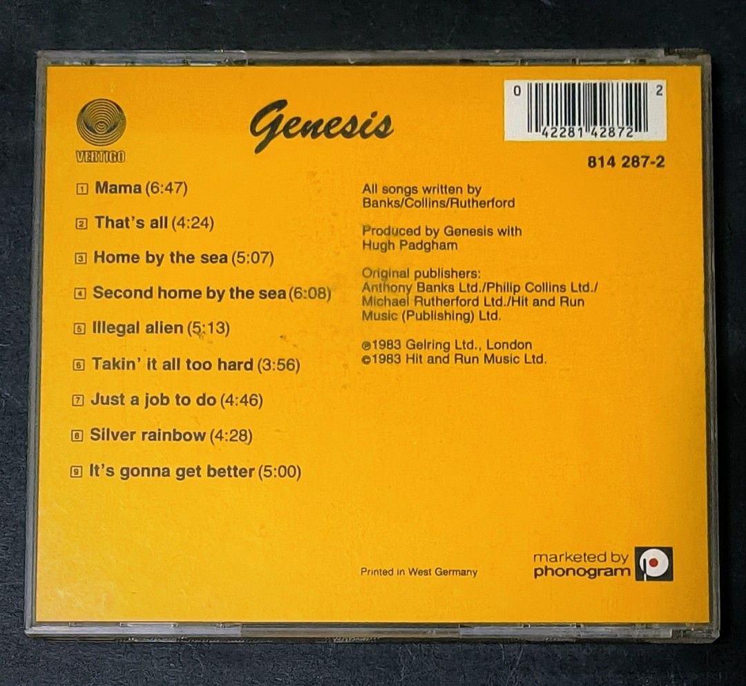 Genesis - Genesis (CD, Japan/West Germany 32PD-17, 1985), Hobbies ...