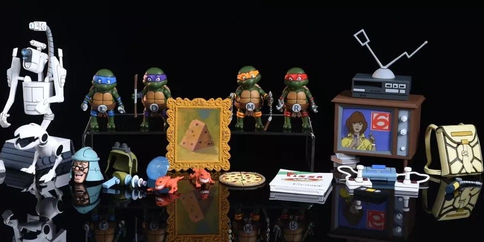 NECA Exclusive Cartoon TMNT Accessory Set Baby Ninja Turtles 7" Action ...