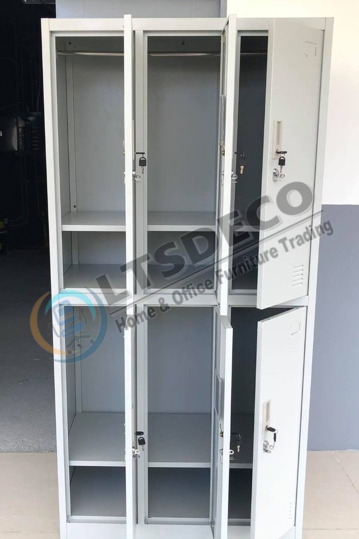 NEW STEEL LOCKER 6 DOORS OFFICE PARTITION FURNITURES, Furniture & Home ...