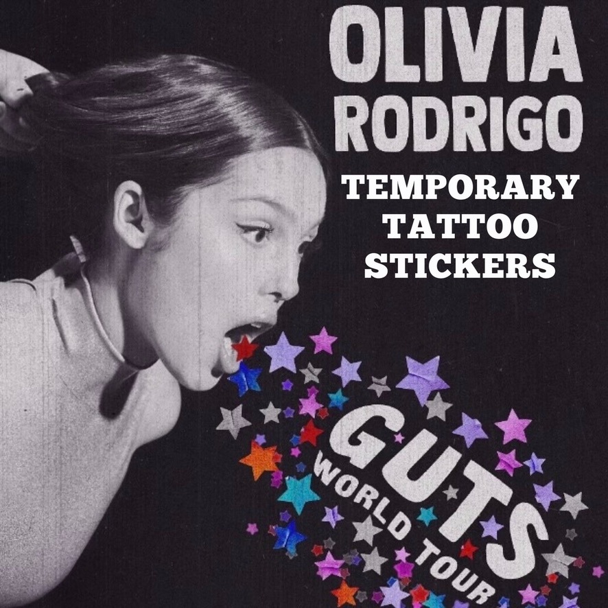 olivia rodrigo GUTS world tour concert temporary tattoo stickers makeup ...
