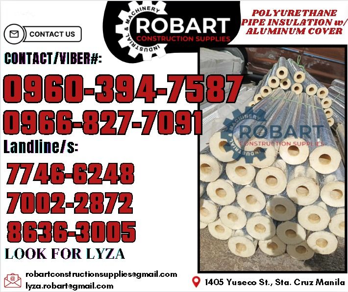 Polyurethane Pipe Insulation w/ Aluminum Cover, Commercial & Industrial ...