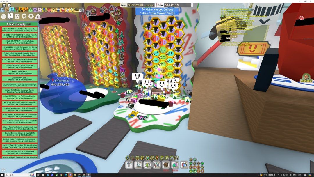 (協助) Roblox BEE SWARM SIMULATOR BEEMAS 蜂群模擬器 必做任務 snow bear, retro ...