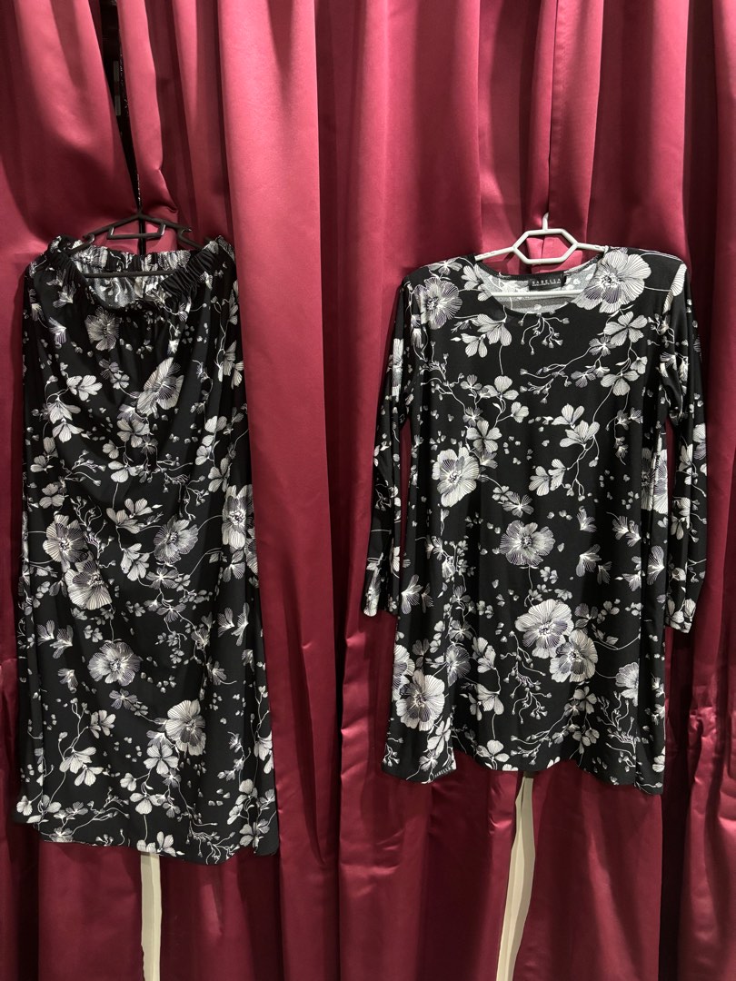 sabella white flower black, Women's Fashion, Muslimah Fashion, Baju ...