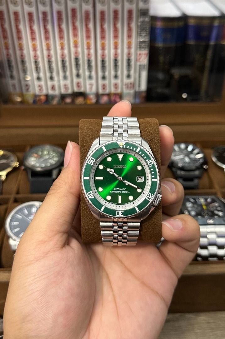 Seiko Green Submariner Mod, Men's Fashion, Watches & Accessories ...